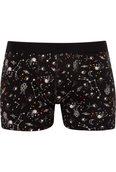 Mavi Erkek Galaksi Baskılı Siyah Boxer 092084-900