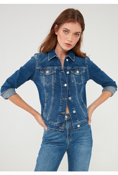 Mavi Kadın Daisy 90 s Zımparalı Mavi Jean Ceket 1113632061