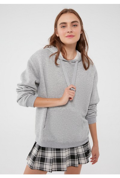 Mavi Kadın Kapüşonlu Gri Sweatshirt 167299-32175