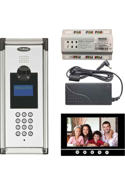 Multitek 16 Daire 7 Inç Görüntülü Diafon (Mb-10/mb-73)Siyah