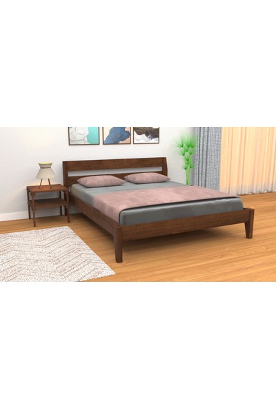 Msm Wood Msm Venüs Çift Kişilik Doğal Ahşap Karyola