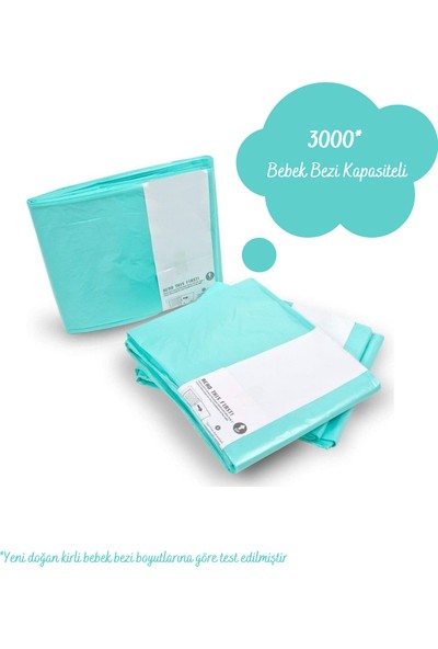 Korbell Bam Bam Korbell 16L Çöp Kutuları Ile Uyumlu 3000 Bebek Bezi Kapasiteli 3 Paket Çöp Poşeti