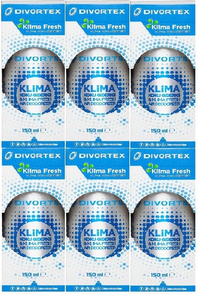 Divortex Limon Klima Fresh Temizleyici (Klima Bombası) 150 ml x 6 Adet Divortex Limon Klima Fresh Temizleyici (Klima Bombası) 150 ml x 6 Adet