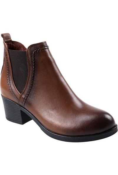 Scavia Comfort Deri 5 cm Topuklu Kadın Bot