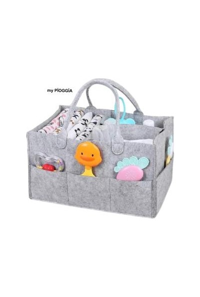My Pioggia Keçe Çok Amaçlı Organizer Anne Bebek Bakım Çantası Gri