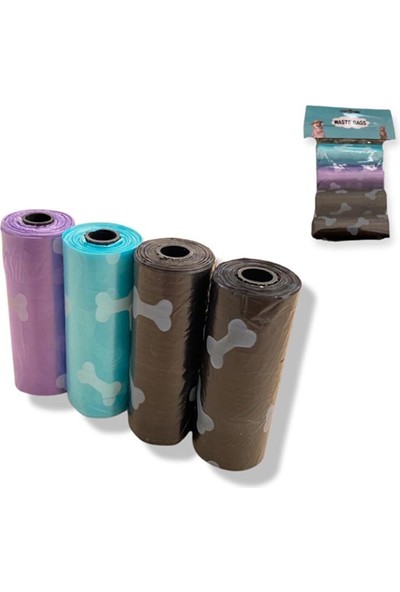 Rng Shopping Evcil Hayvan Pati Desenli Kedi Köpek Kaka Poşeti Torbası 4'lü Set 60 Adet Rng Shopping Evcil Hayvan Pati Desenli Kedi Köpek Kaka Poşeti Torbası 4'lü Set 60 Adet