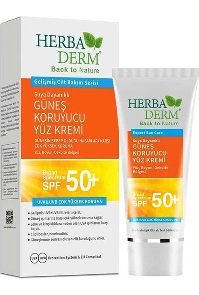 Herbaderm Suya Dayanıklı Güneş Kremi Spf 50 75 ml 1880000002