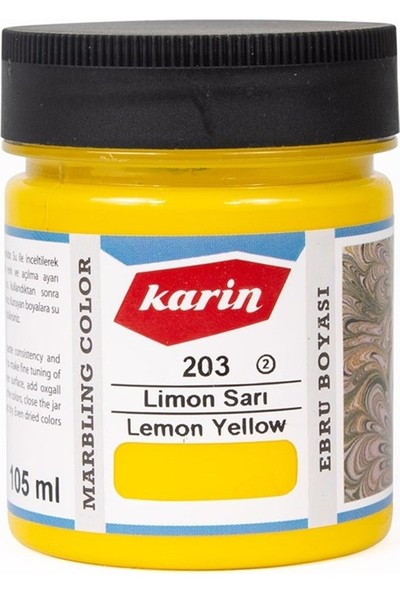 Karin Geleneksel Ebru Boyası 105 ml N:203 Limon Sarı