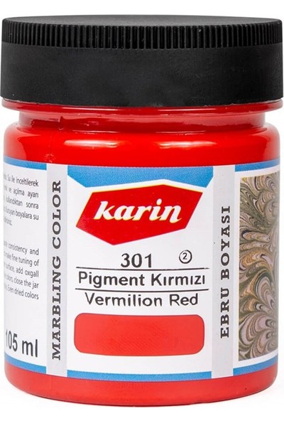 Karin Geleneksel Ebru Boyası 105 ml N:301 Pigment Kırmızı