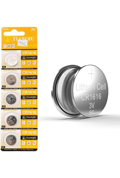 Tianqiu CR1616 3V Lityum Düğme Pil 5'li Tianqiu CR1616 3V Lityum Düğme Pil 5'li