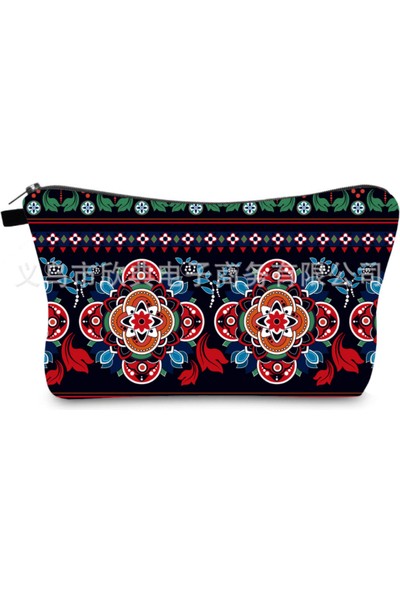Ruicheng Yeni Taşınabilir Su Itici Kozmetik Çantası Mandala Baskı Seyahat Yıkama Depolama Çok Fonksiyonlu Debriyaj (Yurt Dışından)