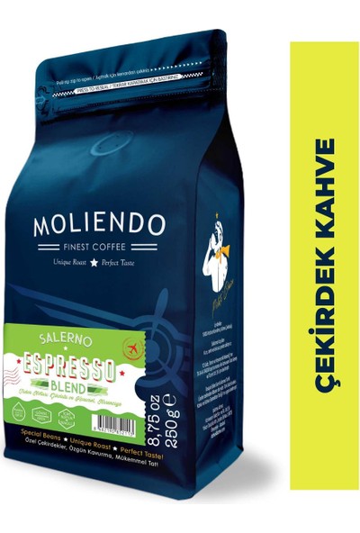 Moliendo Salerno Espresso Blend Kahve Çekirdek Kahve 250 g Moliendo Salerno Espresso Blend Kahve Çekirdek Kahve 250 g