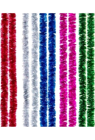 Nedi Uzay Yılbacı Ağacı Simli Süs 2 Mt. 2cm 5 Çeşit