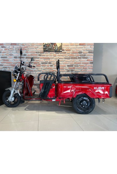 Kuba Eco Pikap Üç Tekerlekli Elektrikli Moped Kırmızı