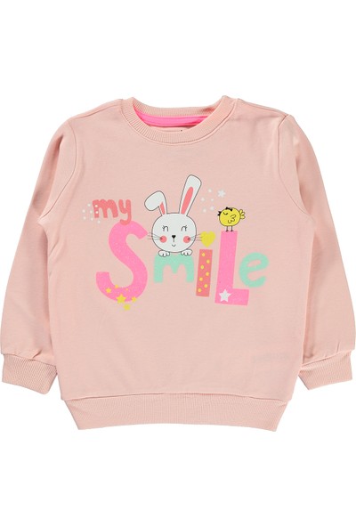 Civil Girls Kız Çocuk Sweatshirt 2-5 Yaş Pudra