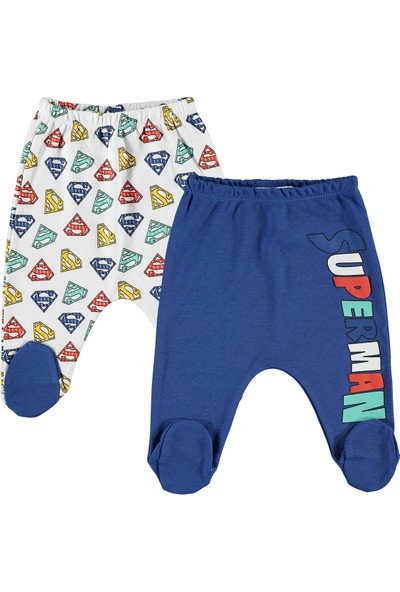 Superman Süperman Erkek Bebek 2'li Patikli Tek Alt 1-6 Ay Lacivert