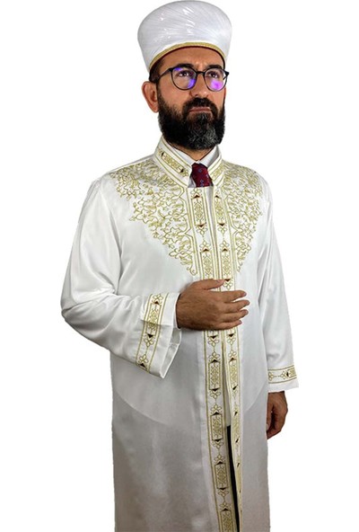 İcma Selçuklu Nakışlı Altın Işlemeli Imam Cübbe Çıtçıtlı Krem - 1(S) İcma Selçuklu Nakışlı Altın Işlemeli Imam Cübbe Çıtçıtlı Krem - 1(S)