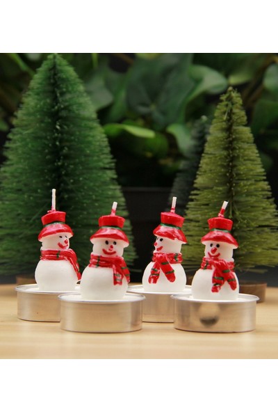 Hediye Biziz Yılbaşı Noel Kardan Adam 4'lü Mum Seti Merry Christmas Hediye Biziz Yılbaşı Noel Kardan Adam 4'lü Mum Seti Merry Christmas