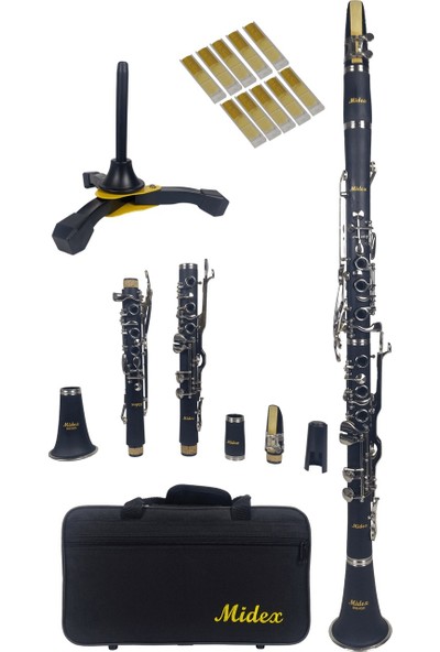 Midex BNS-6000 Pak Sol Klarnet 6 Yüzüklü (10 ADET KAMIŞ + STAND Full Aksesuar) Midex BNS-6000 Pak Sol Klarnet 6 Yüzüklü (10 ADET KAMIŞ + STAND Full Aksesuar)