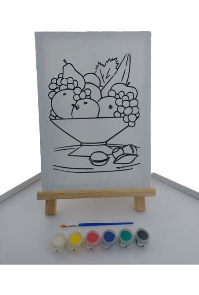 Fenset Tuval + Resim Şövalyesi + 6 Renk Boya + Fırça