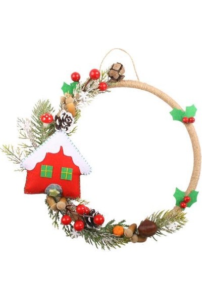 Çırpan Ev Kırmızı Keçe Yeni Yıl Kapı Süsü 22CM Çırpan Ev Kırmızı Keçe Yeni Yıl Kapı Süsü 22CM