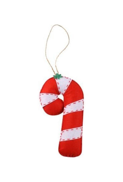 Çırpan Ev Kırmızı Beyaz Keçe Baston Süs 13CM Çırpan Ev Kırmızı Beyaz Keçe Baston Süs 13CM