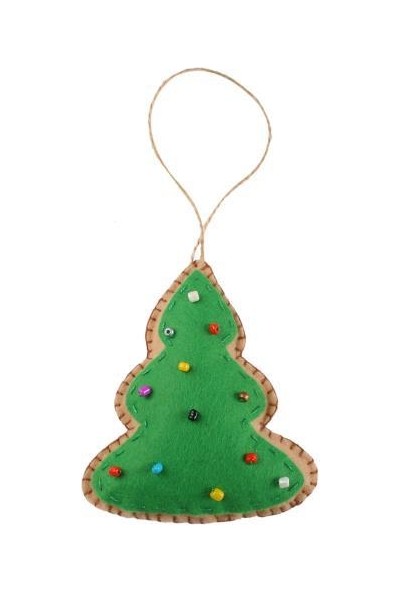 Çırpan Ev Yeşil Keçe Çam Ağacı Süs 11CM