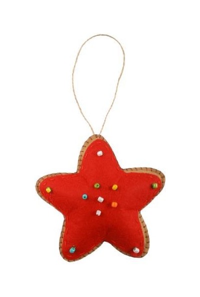 Çırpan Ev Kırmızı Keçe Yıldız Süs 12CM