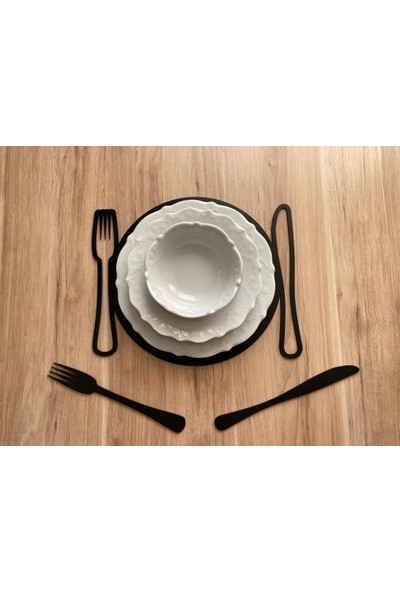 M&B Amerikan Servis Supla Takımı 6'lı Dekoratif Siyah Ahşap 32CM ADS5139 M&B Amerikan Servis Supla Takımı 6'lı Dekoratif Siyah Ahşap 32CM ADS5139