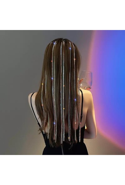 Kristal Taşlı Saç Tokası ve Saç Zinciri