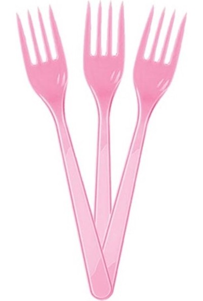 Organizasyon Pazarı Plastik Çatal Pembe Renkli 25'li