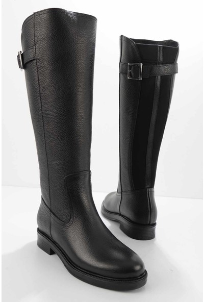 Bambi Siyah Leather Kadın Çizme K035312689