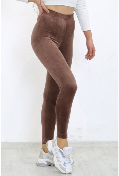 Modamiva Dar Paça Kadife Tayt Kahve - 7952.1169.