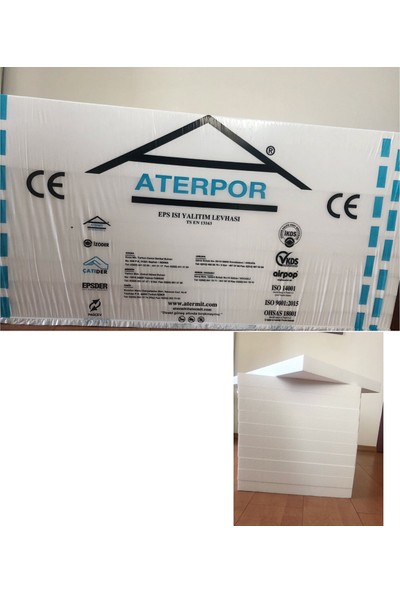 Aterpor Strafor Beyaz Eps Isı Yalıtım Levhası Mantolama Levhası 8 x 50 X100 cm Aterpor Strafor Beyaz Eps Isı Yalıtım Levhası Mantolama Levhası 8 x 50 X100 cm