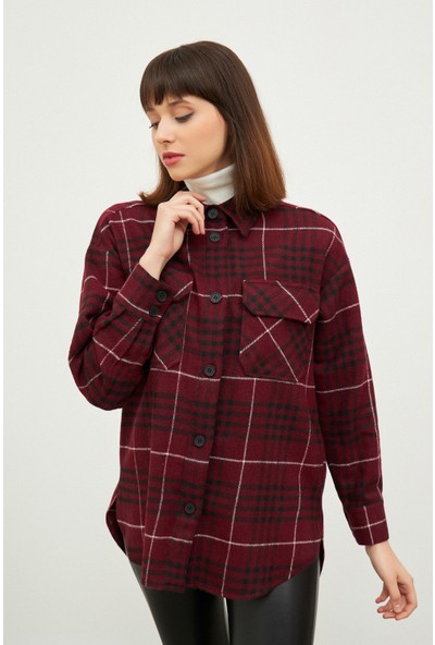 Gusto Kareli Oduncu Gömlek - Bordo