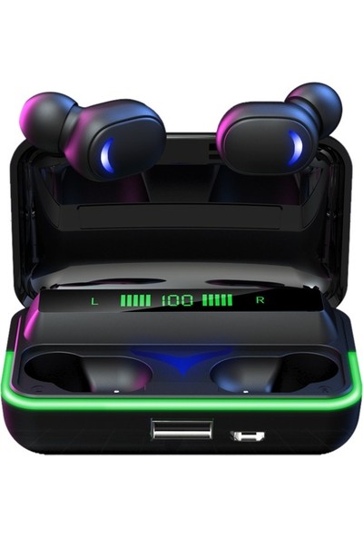 Talon E10 Mipods Bluetooth V5.1 Kablosuz Powerbankli LED Göstergeli Işıklı Yeni Nesil Oyuncu Kulaklığı Talon E10 Mipods Bluetooth V5.1 Kablosuz Powerbankli LED Göstergeli Işıklı Yeni Nesil Oyuncu Kulaklığı
