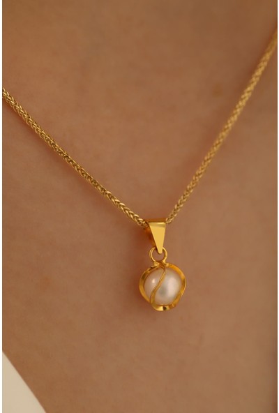 Milet Kuyumculuk 14 Ayar Altın Inci Kafesli Küp Zincir Kolye Milet Kuyumculuk 14 Ayar Altın Inci Kafesli Küp Zincir Kolye