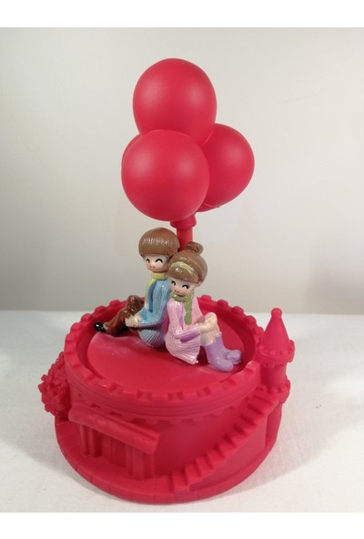 Alya Hediyelik Kırmızı Balon Altında Müzik Çalan Işıklı Hediyelik