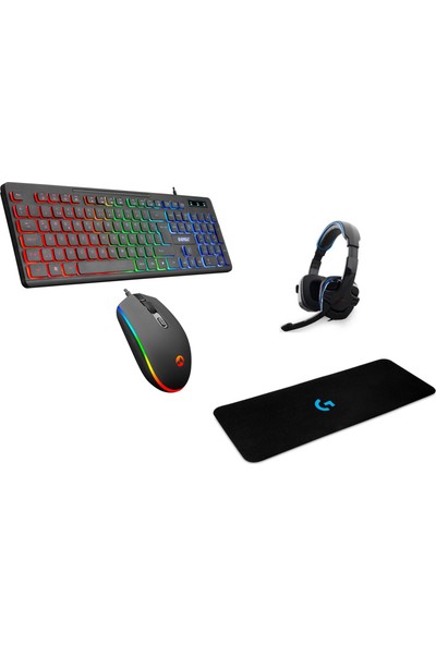 Everest Rampage Combo Sleek 12066R9 Gaming Oyuncu Set + Logitech 70 X30 Gaming Pad