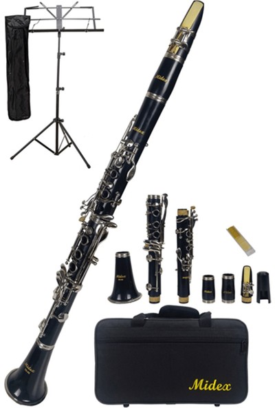 Midex Bb-66 Si Bemol (Bb) Klarnet (Nota Sehpası ve Full Aksesuar)