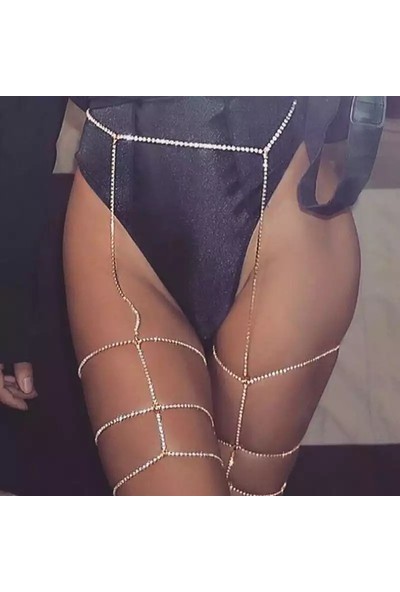 Misboho Kristal Taşlı Bel ve Bacak Zinciri ve Vücut Takısı