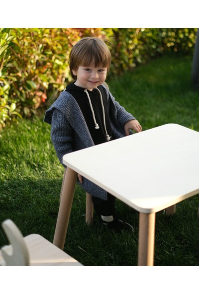 Pokobox Montessorie Ahşap Düz Çocuk Çalışma Masası ve Aktivite Masası