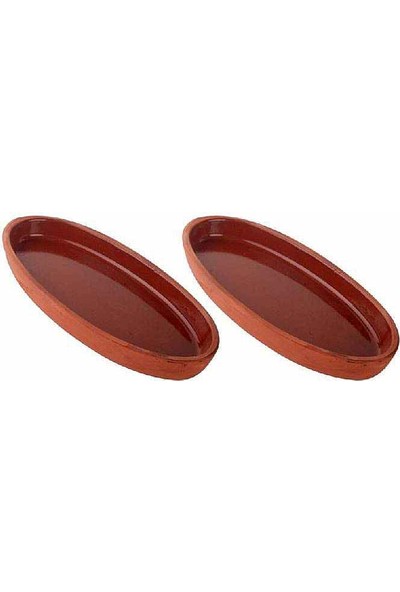 Eminhome Toprak 2 Li Oval Kayık Tabak 24 cm Eminhome Toprak 2 Li Oval Kayık Tabak 24 cm