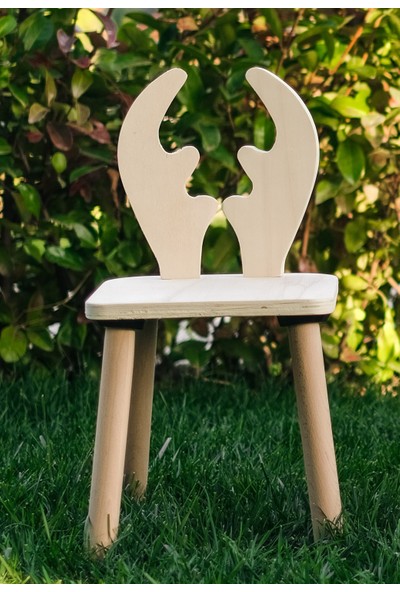 Montessorie Ahşap Geyik Kulak Sandalye