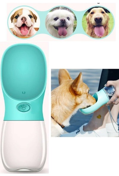 Trendpoint Kedi Köpek Suluğu Taşınabilir Seyahat Su Şişesi Kaseli Kutulu Pratik Suluk 300ML