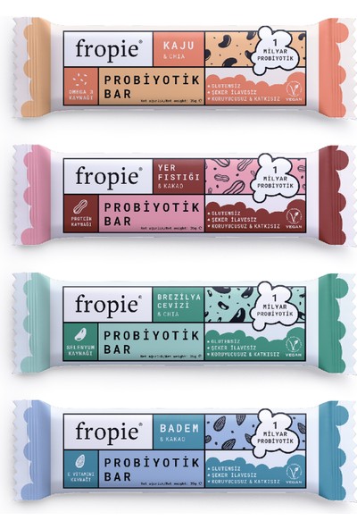 Fropie Probiyotik Bar Tanışma Paketi (35 G x 4 Adet) Fropie Probiyotik Bar Tanışma Paketi (35 G x 4 Adet)