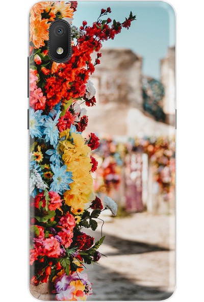 Kılıfland Tcl L7 Kılıf Silikon Desen Özel Seri Gerçek Çiçekler 1743