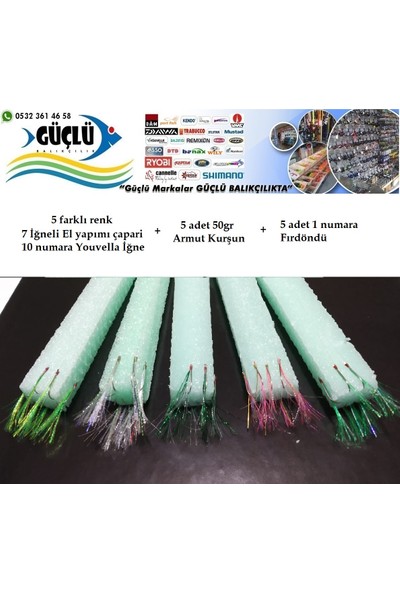 GUCLU Hazır Çapari Istavrit 5’ Er Adet Çapari+Kurşun+Fırdöndü