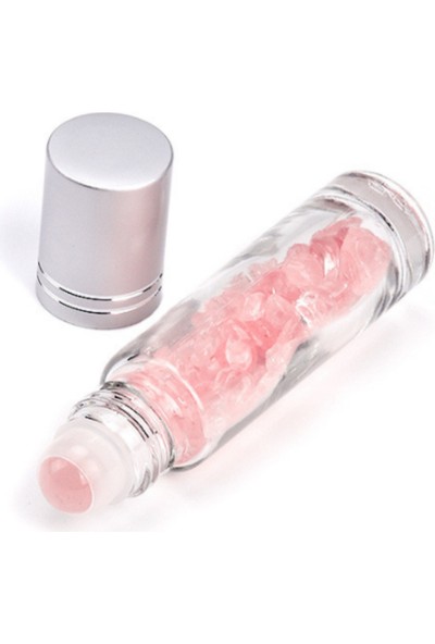Efsoon Organics Pembe Kuvars Taşı Cilt ve Yüz Doğal Masaj Şişesi Sabit ve Esans Yağ Şişesi Roll On Efsoon Organics Pembe Kuvars Taşı Cilt ve Yüz Doğal Masaj Şişesi Sabit ve Esans Yağ Şişesi Roll On