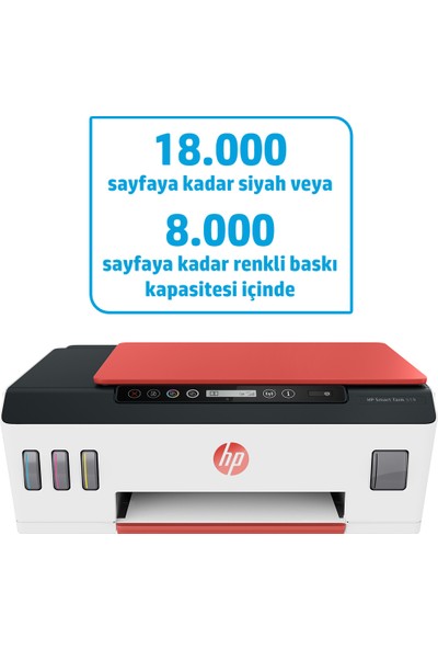 HP Smart Tank 519 3YW73A Wi-Fi + Fotokopi + Tarayıcı Renkli Çok Fonksiyonlu Tanklı Yazıcı HP Smart Tank 519 3YW73A Wi-Fi + Fotokopi + Tarayıcı Renkli Çok Fonksiyonlu Tanklı Yazıcı